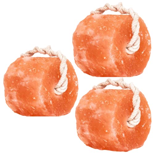 Glowyn Pink Himalayan Salt Lick - Round Block on Rope - 6 lbs. (3 Pack)- Great Nutrition for Horses, Cattle, and Live Stock - 6 lbs.- 3 Pack