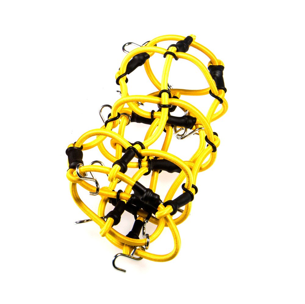 MOHERO 1/10 RC Elastic Luggage Net with Hook for 1:10th RC Vehicles RC Crawler Truck Car D90 TRX4 Roof Rack (Yellow)