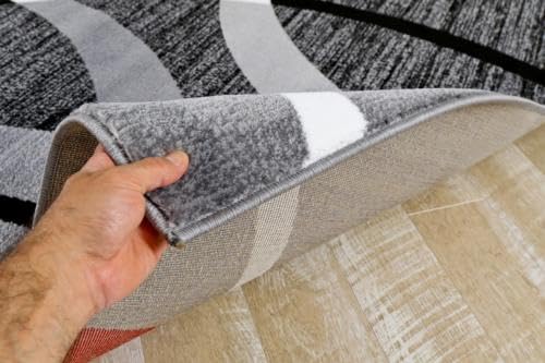Luxe Weavers Victoria Collection 3895 Gray 2x8 Modern Abstract Geometric Stain Resistant Area Rug