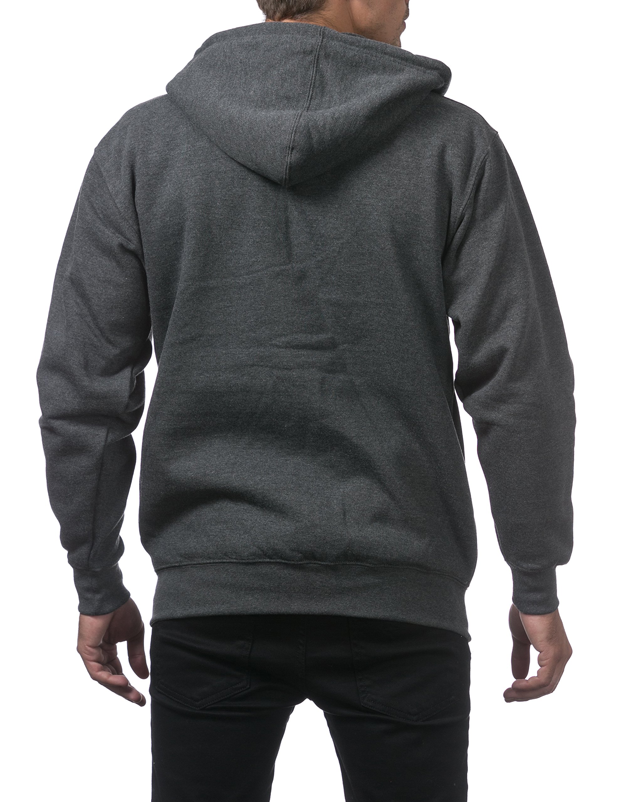 Pro Club Men's Heavyweight Full Zip Fleece Hoodie, Charcoal, Small