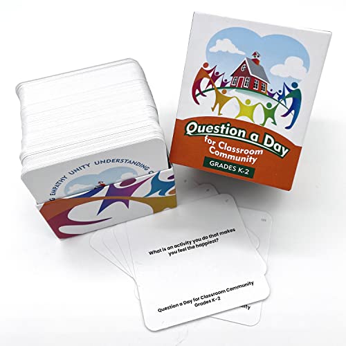 Bended Productions 183 Question a Day Cards Elementary School | Teacher Created Morning Meeting Chips for Teachers and Students | Classroom Conversation & Writing Prompt Cards Grades K-2