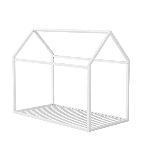 Little Seeds Rowan Valley Skyler Kids Metal House, Twin Size Frame, White Bed (DA4037119LS)