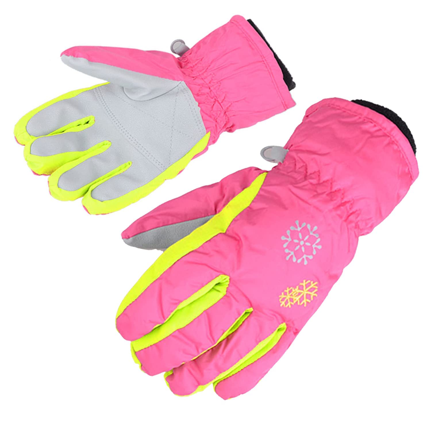 AMYIPO Kids Winter Snow Ski Gloves Children Snowboard Gloves for Boys Girls (Pink-3, 6-7 Years)