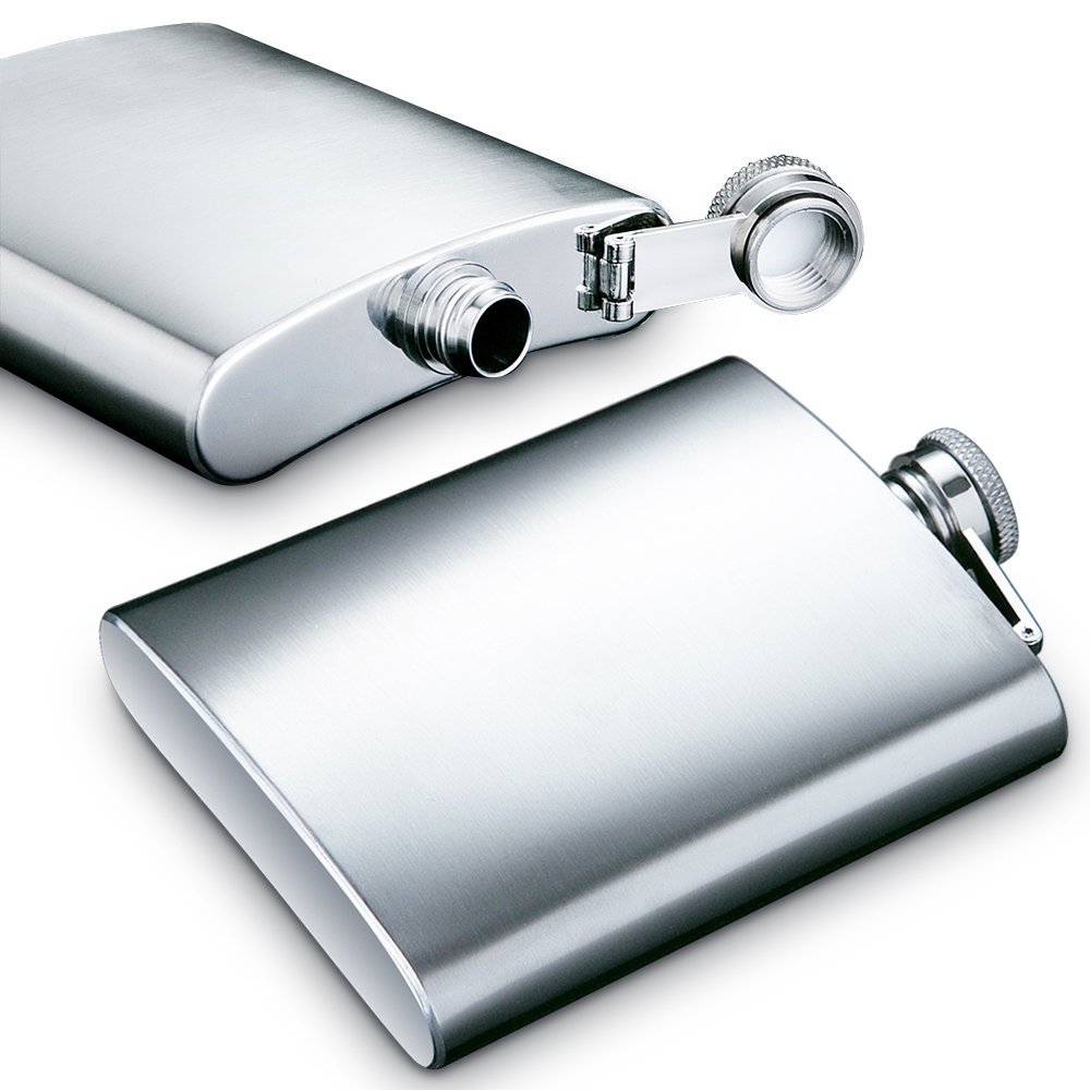 maxin 2 Packs Hip Flask with Funnel, 5oz and 8 oz tainless Steel Leak Proof Liquor Hip Flasks with Funnel for Storing Whiskey,Alcohol, Rum and Vodka