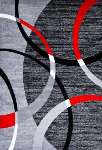 Luxe Weavers Victoria Collection 3895 Gray 2x8 Modern Abstract Geometric Stain Resistant Area Rug