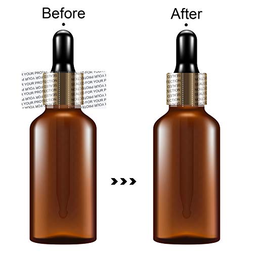 Shrink Bands,45x23mm 200Pcs Printed Perforated Heat Shrink Wrap Sealer for 1oz Glass Bottle Cap Fits 3/4" to 1" Diameter