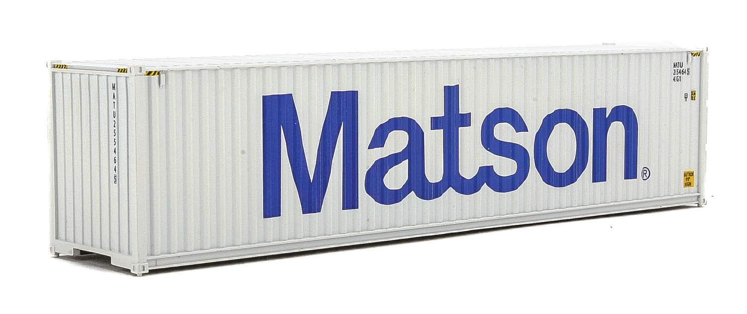Walthers SceneMaster HO Scale Model of Matson (Gray, Blue) 40' Hi Cube Corrugated Side Container,949-8263