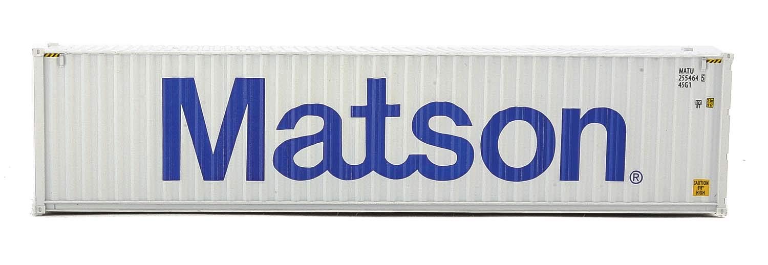 Walthers SceneMaster HO Scale Model of Matson (Gray, Blue) 40' Hi Cube Corrugated Side Container,949-8263