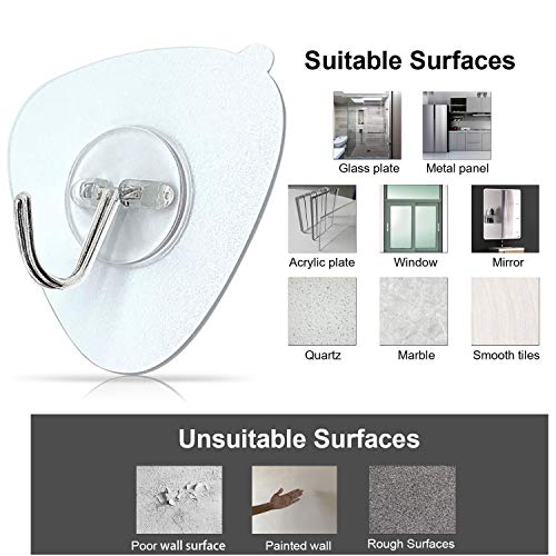 DSMY 20PCS Triangle Self Adhesive Hooks for Hanging Heavy Duty 55 lbs Seamless Sticky Wall Hooks for Hanging Keys Bathroom Shower Outdoor Kitchen Door Home Waterproof