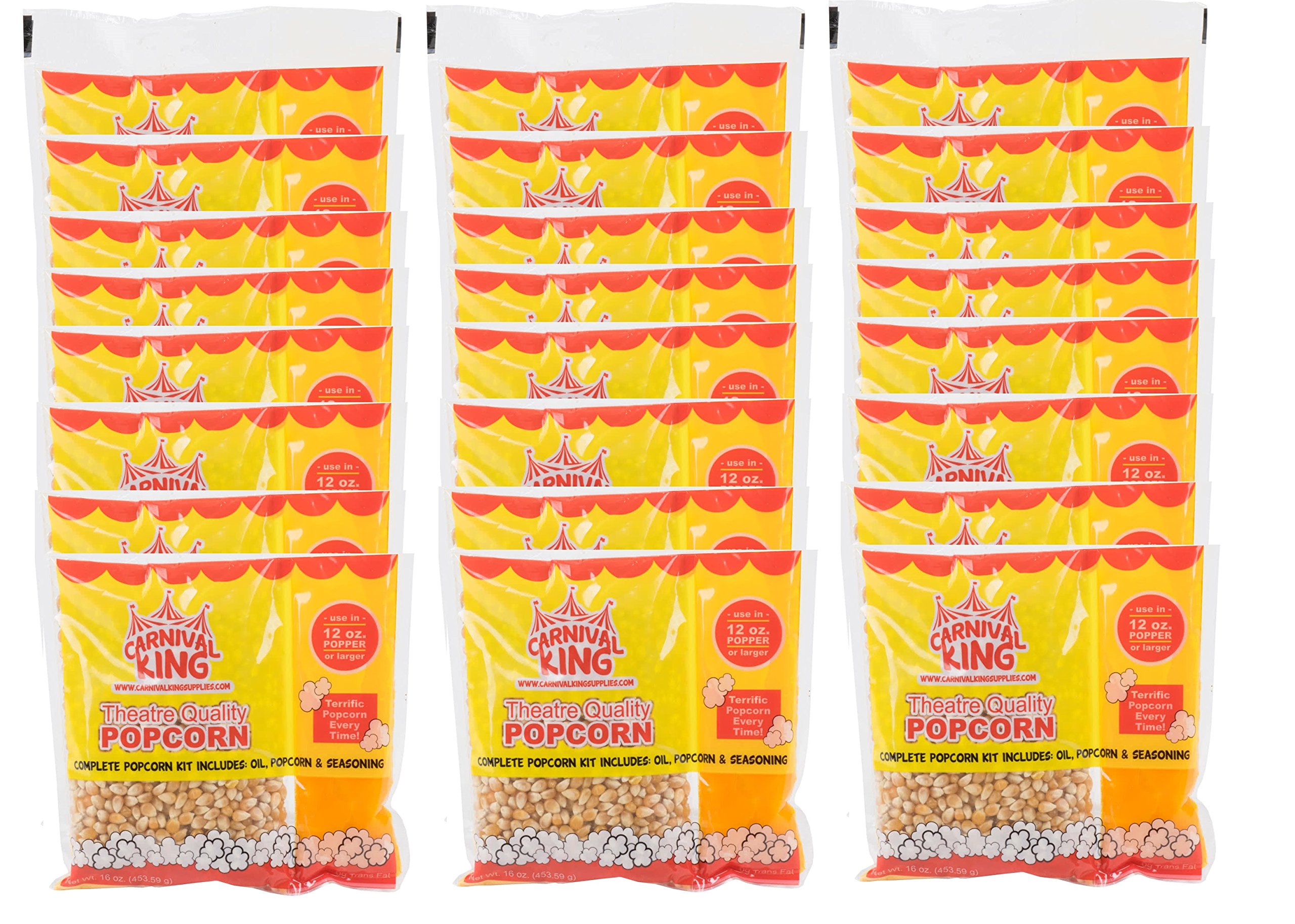 King All In One Popcorn Kit for 12 oz. to 14 oz. Poppers 24 Case