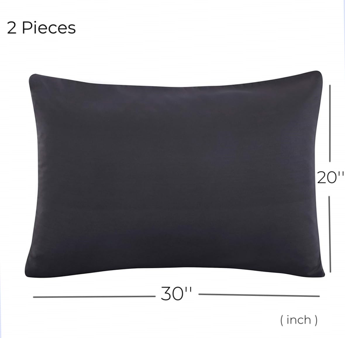 Mohap Zipper Pillowcase 2 Pieces Brushed Microfiber 1800 Hotel Quality Super Soft Pillow Cover No Shrinkage No Fade Pillow Protectors - Gray, Queen