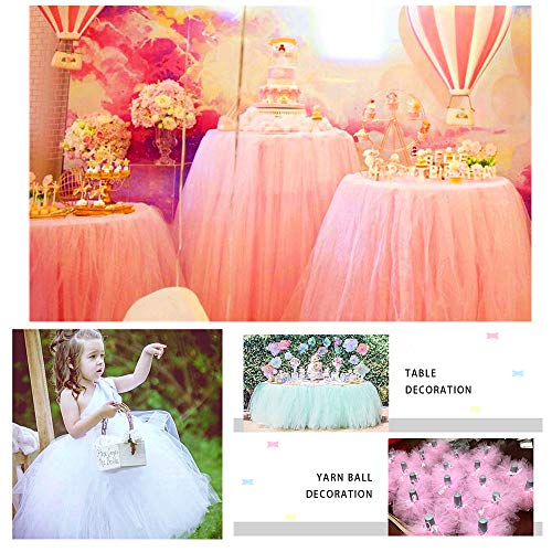 Yuanchuan Solid White Tulle Rolls 6 inch x 25 Yards (75 feet) Solid Color for Table Runner Chair Sash Bow Pet Tutu Skirt Sewing Crafting Fabric Wedding Birthday Ribbon (White)