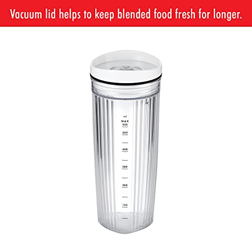 ZWILLING Enfinigy Personal Blender Jar with Drinking Lid and Vacuum Lid - White