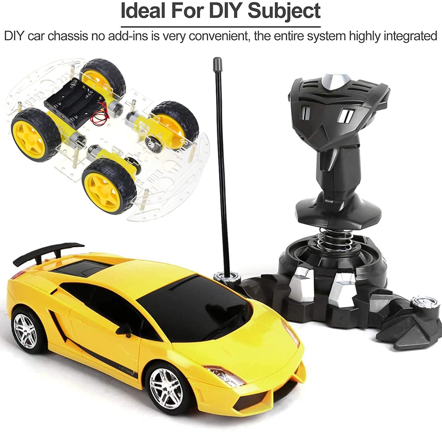 MakerFocus DIY Robot Car Smart Chassis Kit with Speed Encoder 4 Wheels 2 Layer for Ar duino UNO MEGA2560 MEGA1280 51 Microcontroller Board