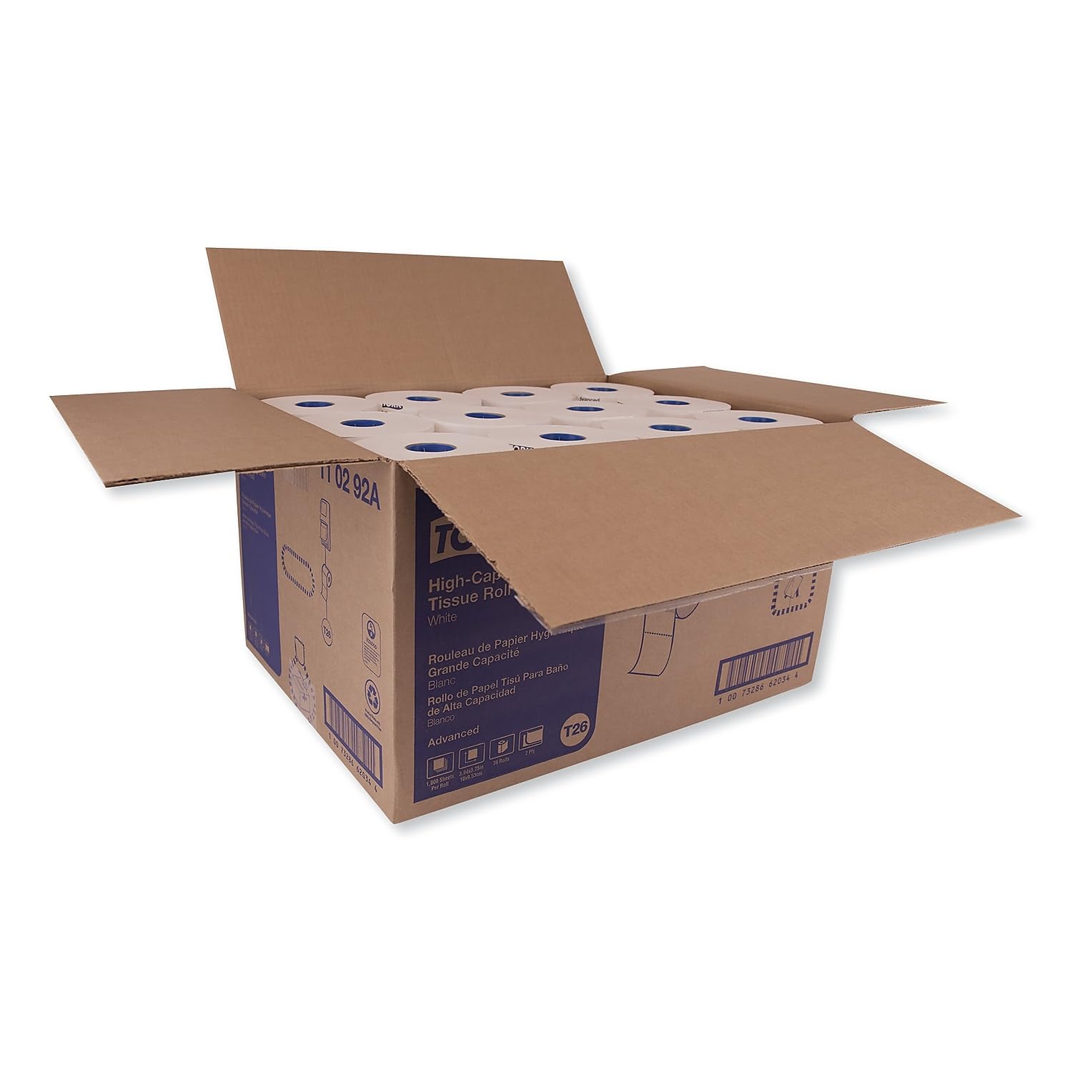 Tork High-Capacity Toilet Paper Roll White T26, Advanced, 2-Ply, 36 x 1000 sheets, 110292A