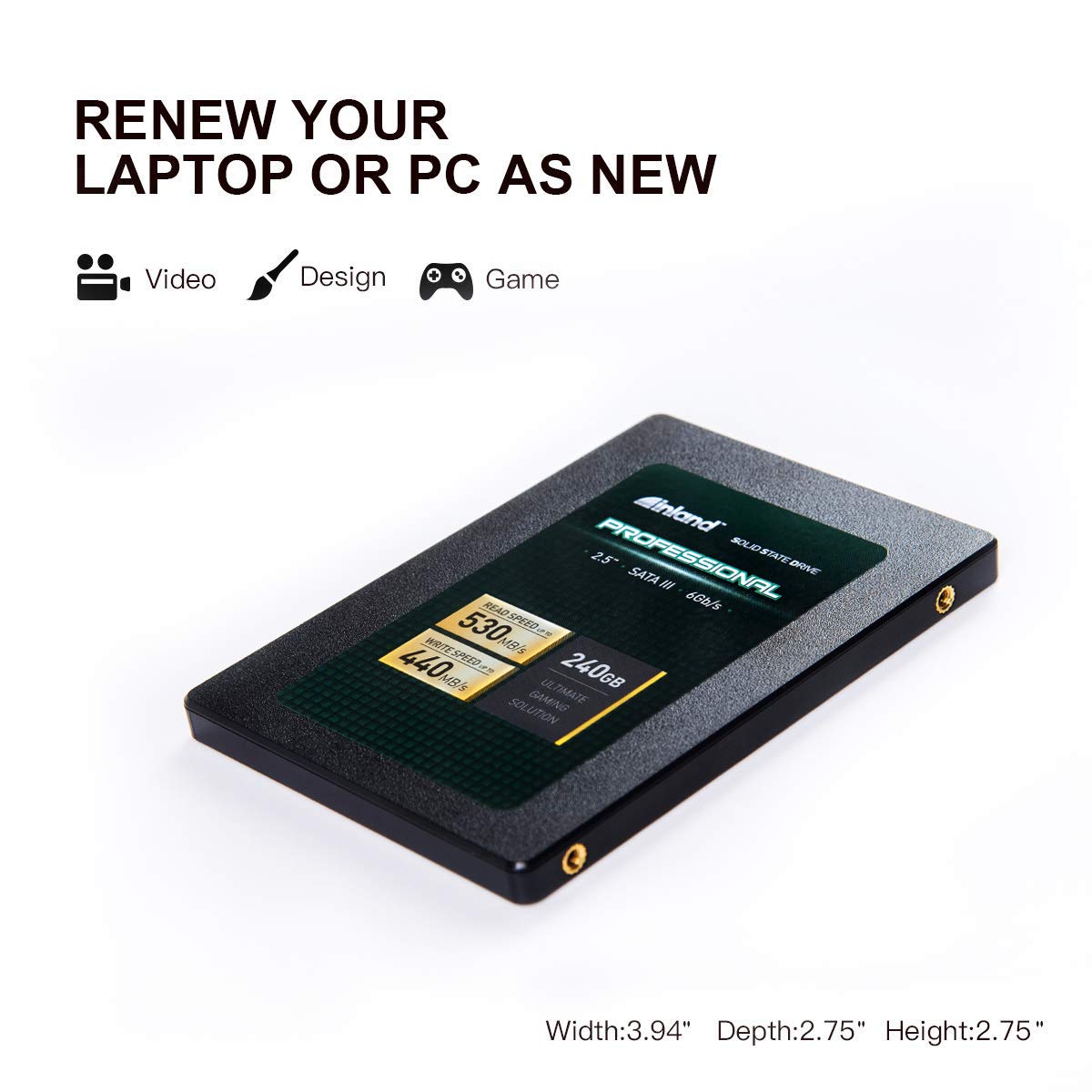 INLAND Professional 240GB SSD 3D NAND SATA III 6Gb/s 2.5" 7mm Internal Solid State Drive (240G)