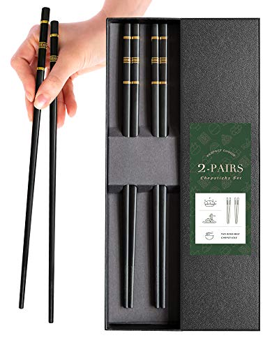 YUNDUOJIA Glass Fiber Chopsticks-Reusable Japanese-style, Chinese-style and Korean-style Chopsticks, Dishwasher-safe, ï¼ˆ2 Pairs Gift Setï¼‰