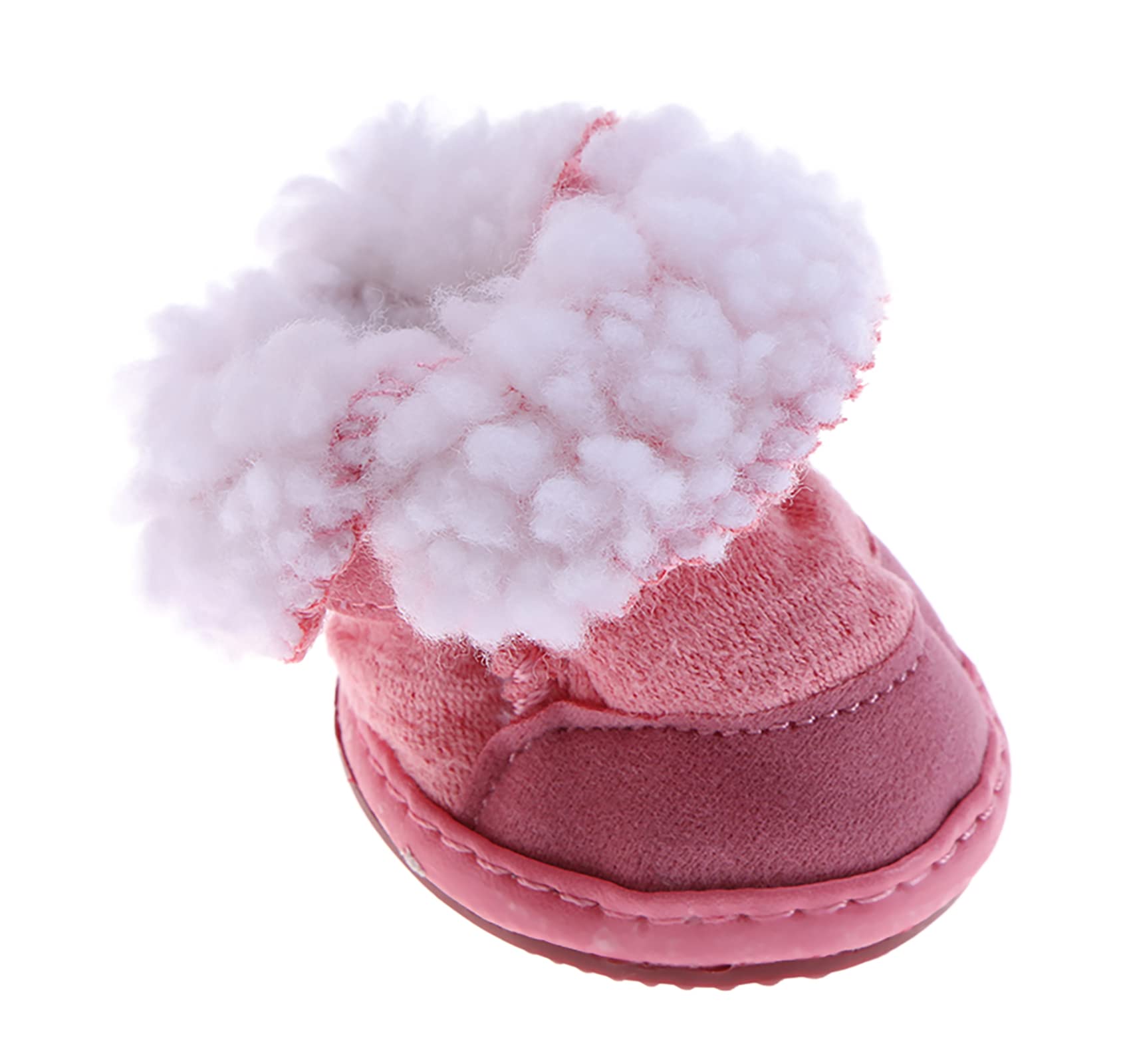 GabeFish Puppy Cute Cozy Warm Anti Slip Winter Boots for Small Medium Dogs Pets Cats Thicken Fleece Snow Shoes Pink Medium