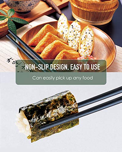 YUNDUOJIA Glass Fiber Chopsticks-Reusable Japanese-style, Chinese-style and Korean-style Chopsticks, Dishwasher-safe, (2 Pairs Gift Set)