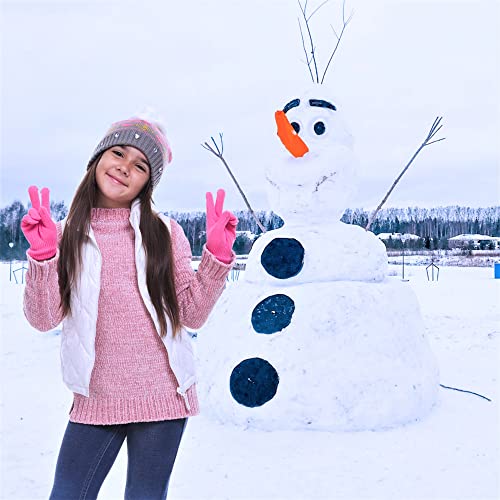 SWAK Girls Hat & Glove Sets-Kids Cold Weather Winter Accessories-Childrens pom pom Hat sets-Big Girls 2 Pc Beanie Sets