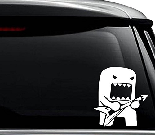 Domo Kun Monster Rockstar JDM Japanese Decal Sticker For Use On Laptop, Helmet, Car, Truck, Motorcycle, Windows, Bumper, Wall, and Decor Size- [8 inch] / [20 cm] Tall / Color- Matte Black