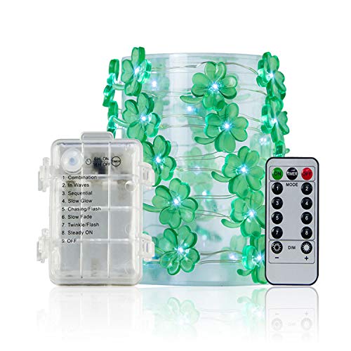DmHirmg St Patricks Day String Light Party Decorations Battery Operated for St Patricks Day Decorations, St Patricks Day Decor,Waterproof,Spport USB&Battery Charge (Green)
