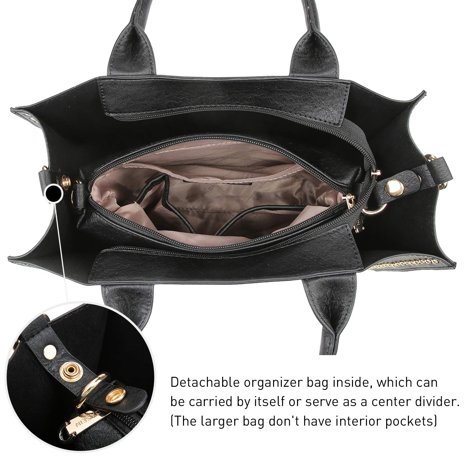 Dasein Purses Handbags for Women Tote Wallet Set Top Handle Satchel Shoulder Hobo Bag 3pcs
