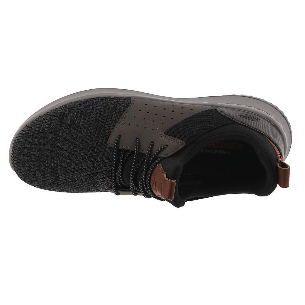 Skechers Men's Classic Fit-Delson-Camden Sneaker,black/Grey,10.5 M US