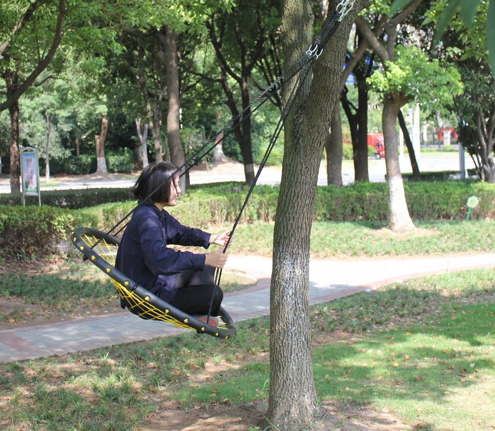 Disc Giant Nest Web Net Tree Swing Monkey Rope Hanging Swing Seat Sets Heavy Duty for Garden Backyard Outdoor for Kids Children Adult