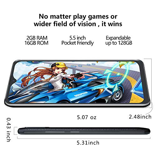 CUBOT Phone Unlocked, Note 7 4G Smartphone Unlocked, Android 10, 2GB RAM+16GB ROM,128GB Extendable by TF Card, 5.5 Inch Dewdrop Screen, Three Card Slots (Green)
