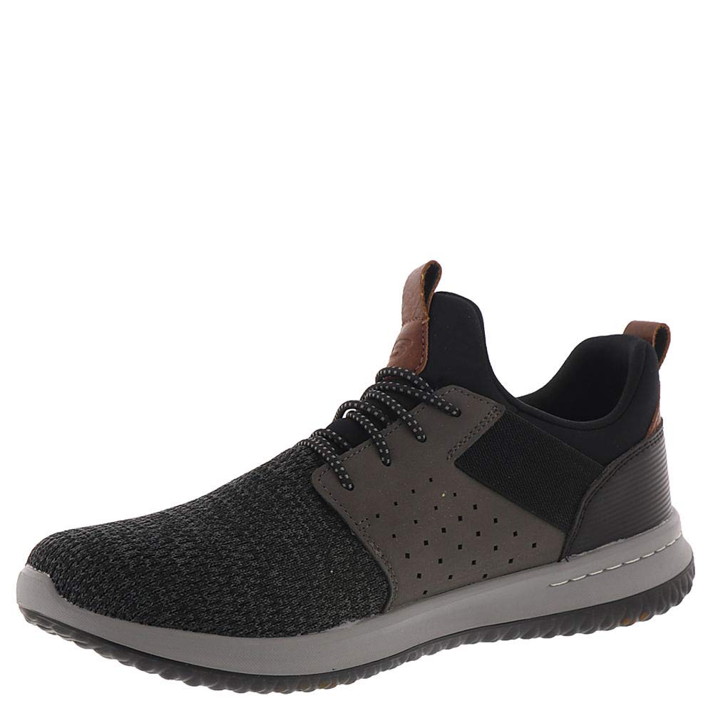 Skechers Men's Classic Fit-Delson-Camden Sneaker,black/Grey,10.5 M US