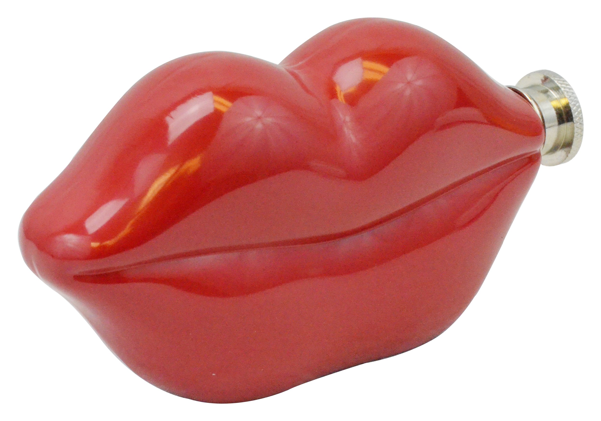 Fairly Odd Novelties Red Lips Stainless Steel Flask, 6oz