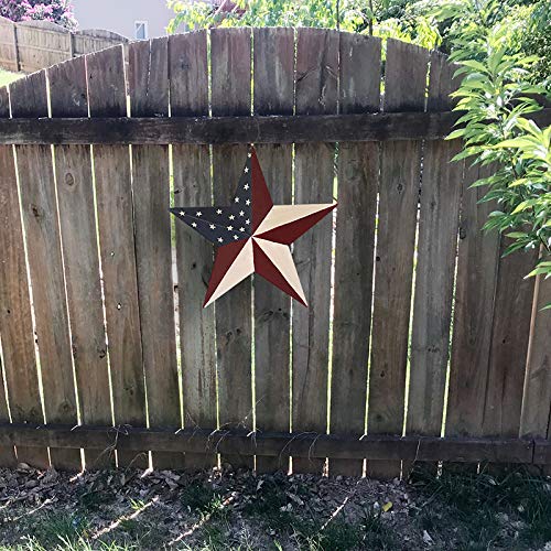 Patriotic Metal Barn Star Outdoor Indoor Hanging Wall Decor Star Ornaments 12inch