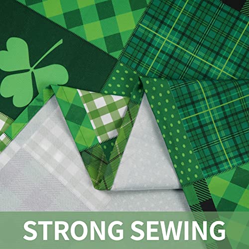 ASPMIZ St. Patrick’s Day Tablecloth, Green Lucky Shamrock Table Cloth, Buffalo Plaid Checkered Tablecloths, Four Leaf Clovers Waterproof Tablecloth Rectangle for Dinner Party Decoration, 60 x 84 inch