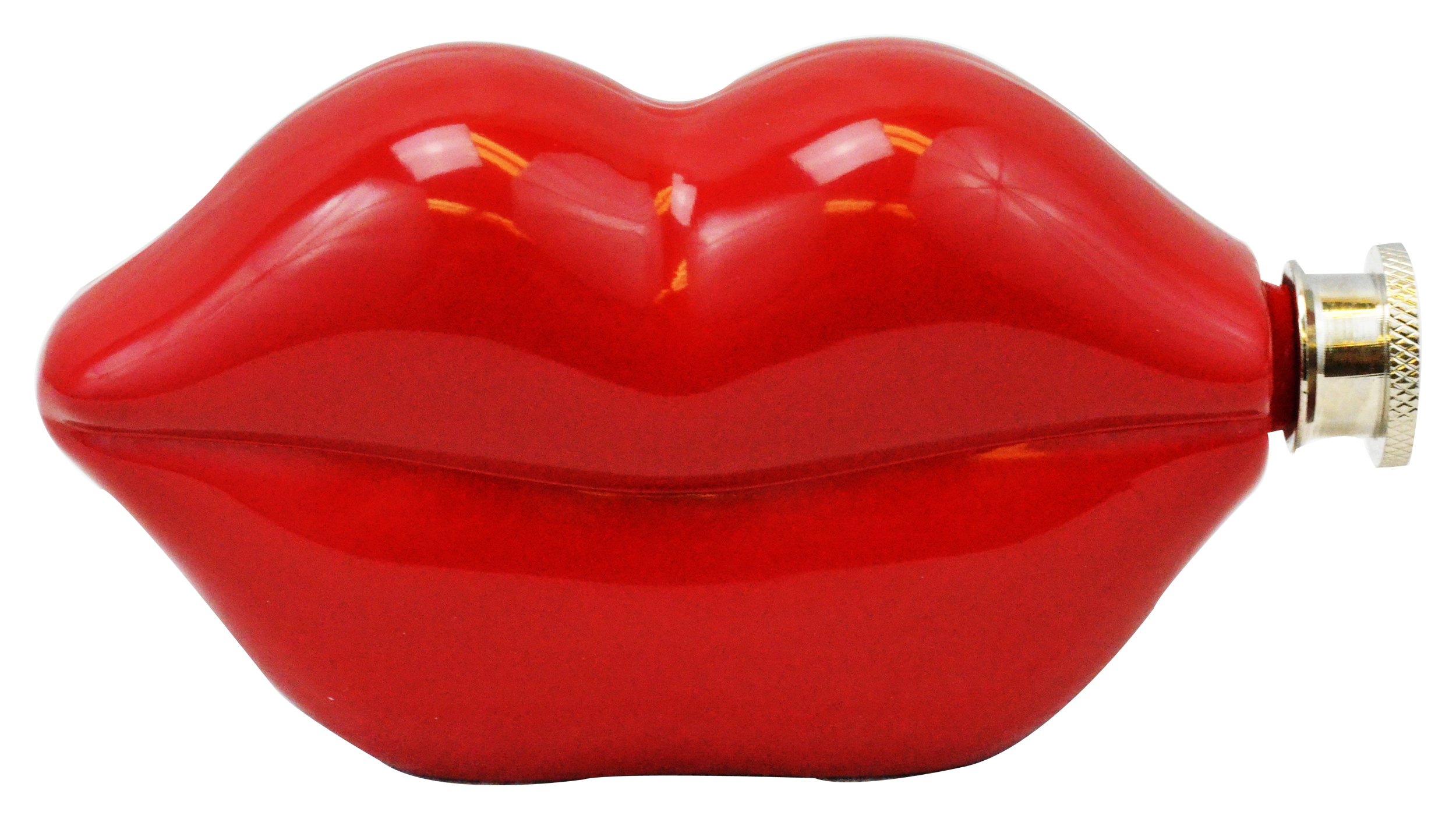 Fairly Odd Novelties Red Lips Stainless Steel Flask, 6oz