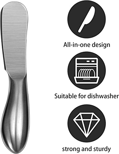 GUZE-US Butter Knife (4 PCS), Stainless Steel Cheese Spreader, Butter Spreader Knives Set, Used for Cheese, Cold Butter, Jam, Pastry and Other Kitchen Daily Spreader Knife