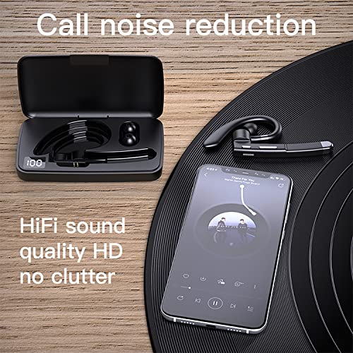 Bluetooth Earpiece for Cell Phones, Bluetooth V5.1 Headset with Charging Case, Waterproof Hands-Free Earphones Wireless Headphone, for Business/Office/Driving Compatible with Android/iPhone