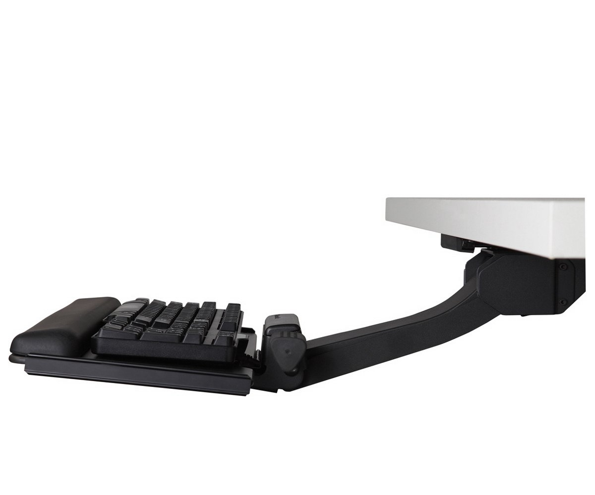 Humanscale 6G 500 Big Platform Ergonomic 27in Keyboard Tray and Gel Palm Rest in Black