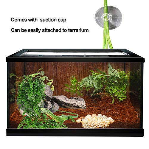 kathson 3 PCS Reptile Vines Plants Flexible Bendable Jungle Climbing Vine Terrarium Plastic Plant Leaves Pet Tank Habitat DecorĀ for Bearded Dragons Lizards Geckos Snakes Frogs and More Reptiles