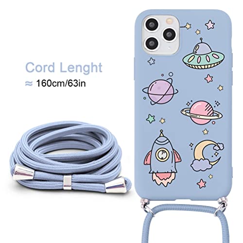 KAPUCTW for Apple iPhone SE 2022/2020/7/8 Case with Strap Crossbody Lanyard Case, Soft TPU with Adjustable Nylon Lanyard Neck Holder, Design Phone Lanyards for iPhone SE 3 4.7 inch,Star Rocket