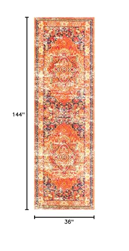 nuLOOM Vintage Mackenzie Runner Rug, 2' 6" x 12', Orange