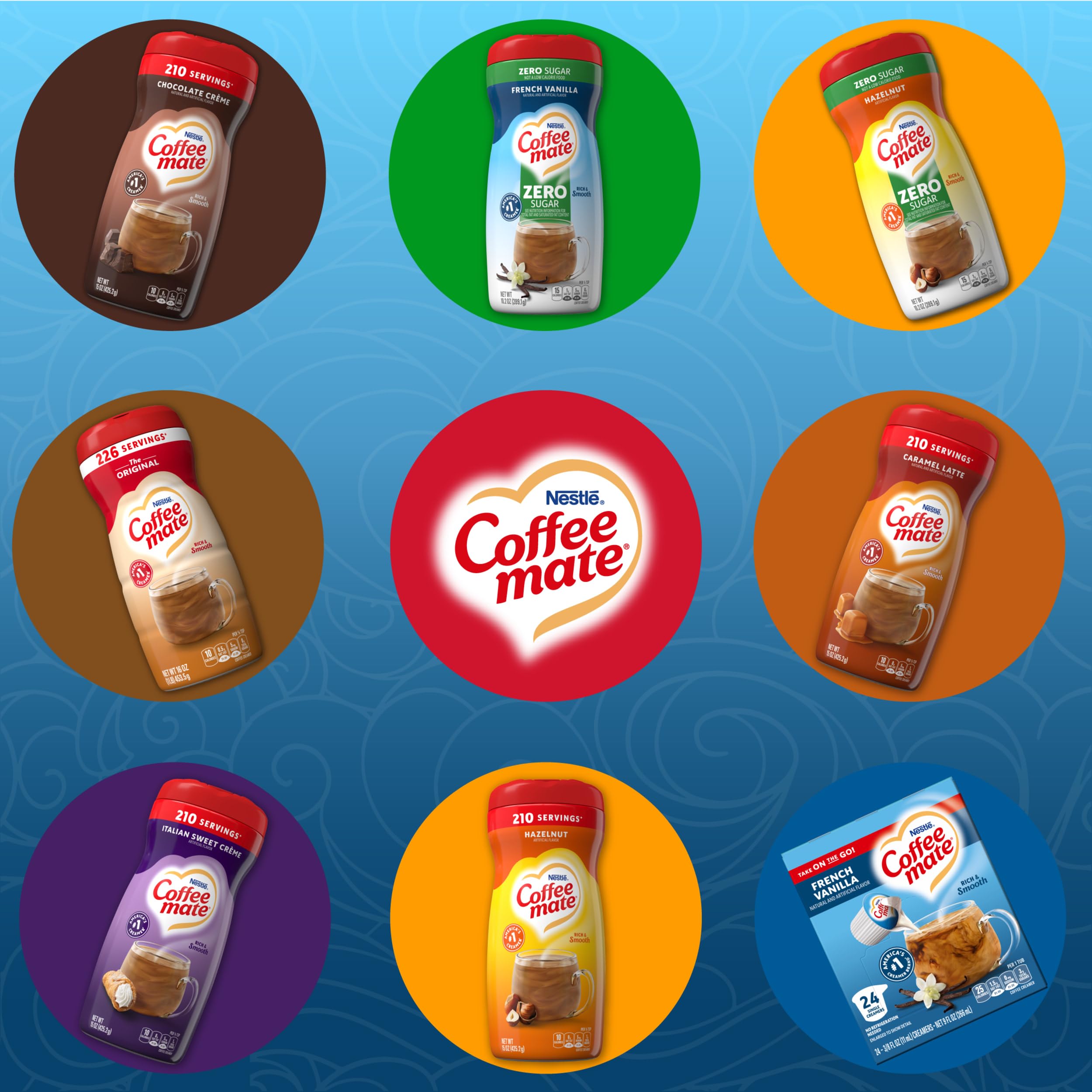 Nestle Coffee mate French Vanilla Liquid Coffee Creamer Singles, 24 Count