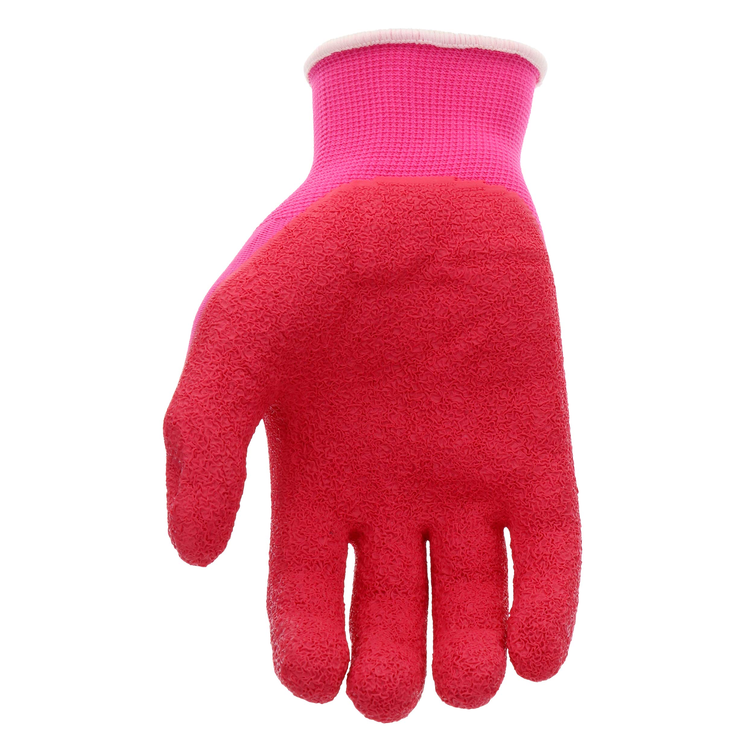 Miracle-Gro MG37168 Lightweight Slip Resistant Gloves - [1 Pair] X-Small Latex Dipped Gardening Gloves, Latex Coated Palm and Stretch Knit