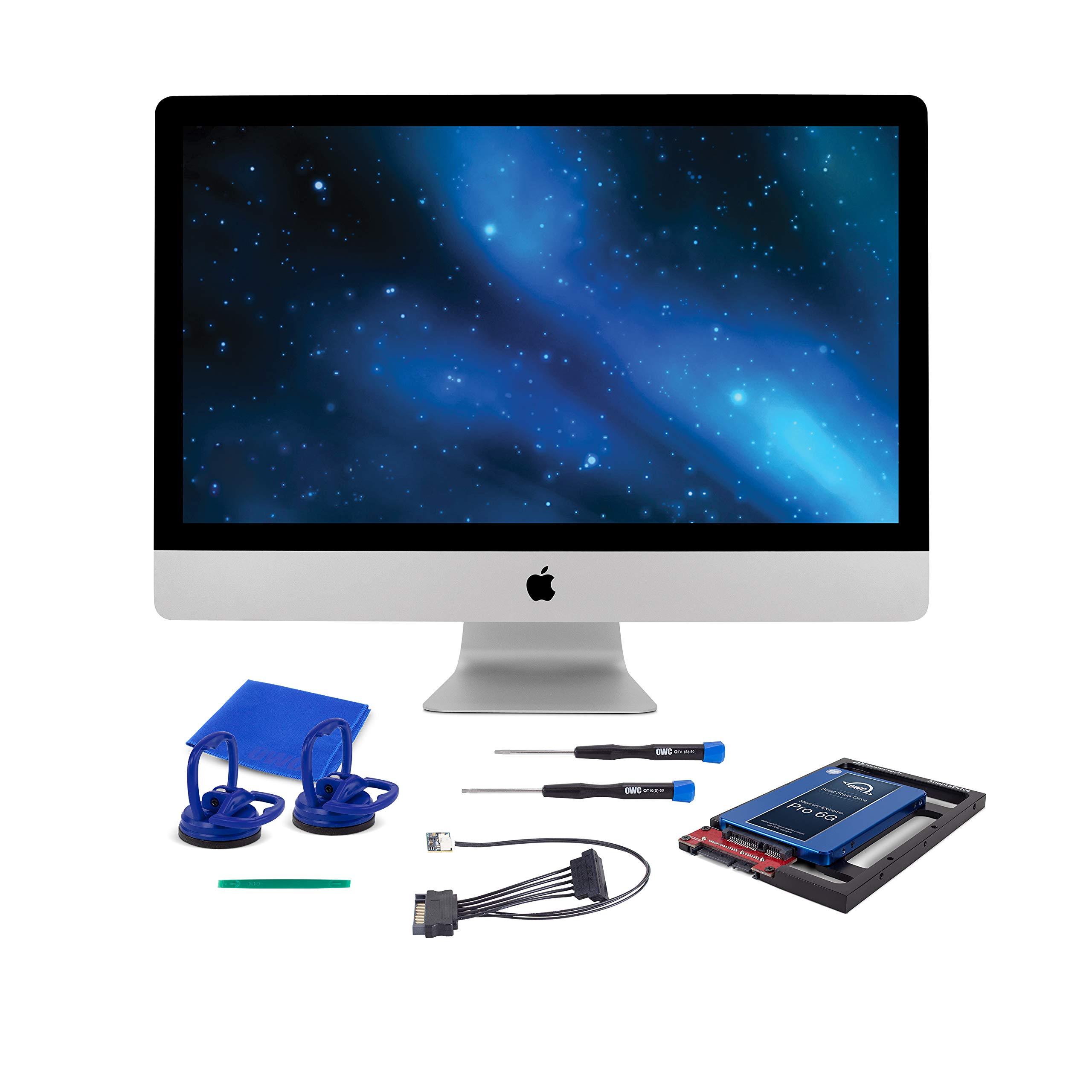 OWC SSD Upgrade Bundle for 2011 iMacs, Mercury Electra 250GB 6G SSD, AdaptaDrive 2.5" to 3.5" Drive Converter Bracket, in-line Digital Thermal Sensor Cable, Installation Tools, (OWCKITIM11HE250)
