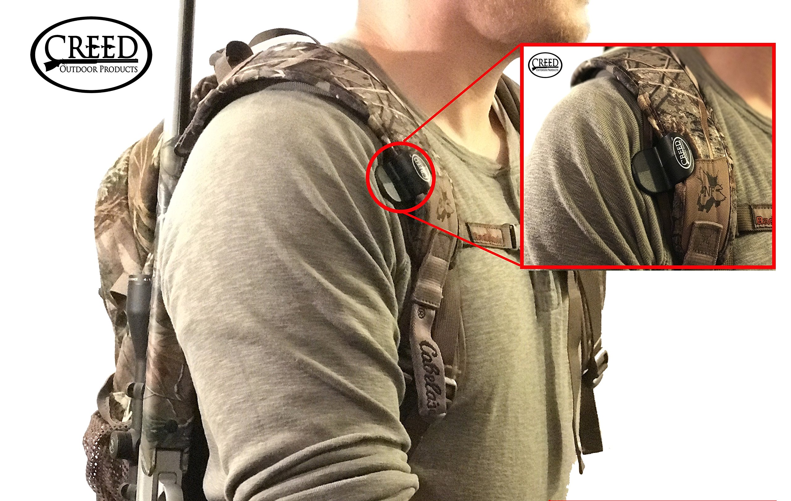 Sling Saddle Shoulder Clip by Creed Outdoors, Carry Your Rifle Hands Free, Easily Hooks to Your Rifle Sling and Holds Your Gun securely. (1 Shoulder Clip Only)
