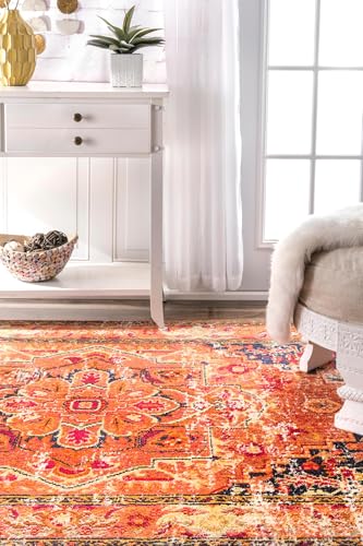 nuLOOM Vintage Mackenzie Runner Rug, 2' 6" x 12', Orange