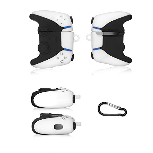 PS-5 Airpods Case, Protective Shockproof Case Cover Skins with Keychain Compatible with Apple AirPod 2 and 1