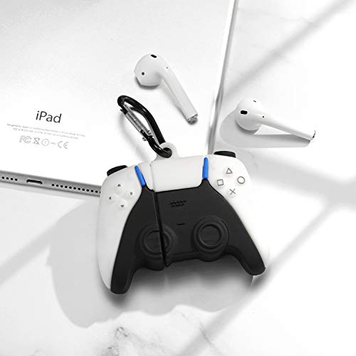 PS-5 Airpods Case, Protective Shockproof Case Cover Skins with Keychain Compatible with Apple AirPod 2 and 1