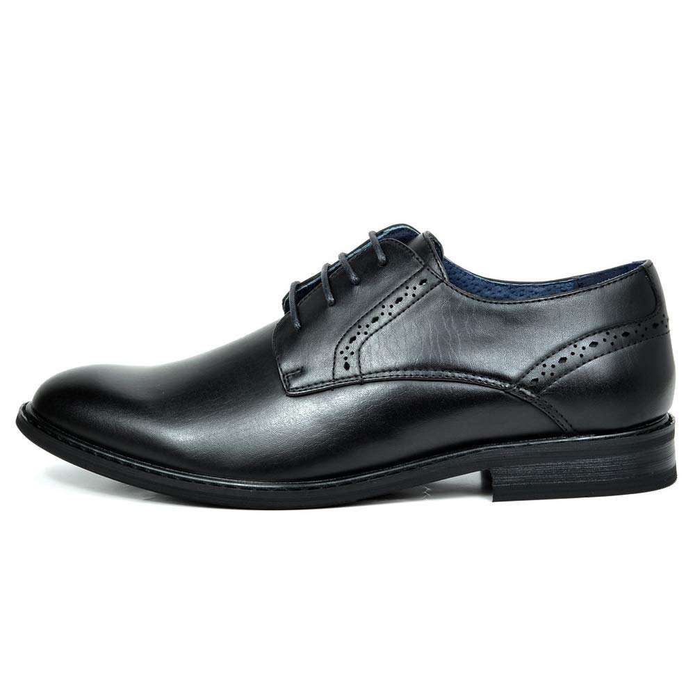 Bruno Marc Men's Prince-16 Black Leather Lined Dress Oxfords Shoes Size 9 M US