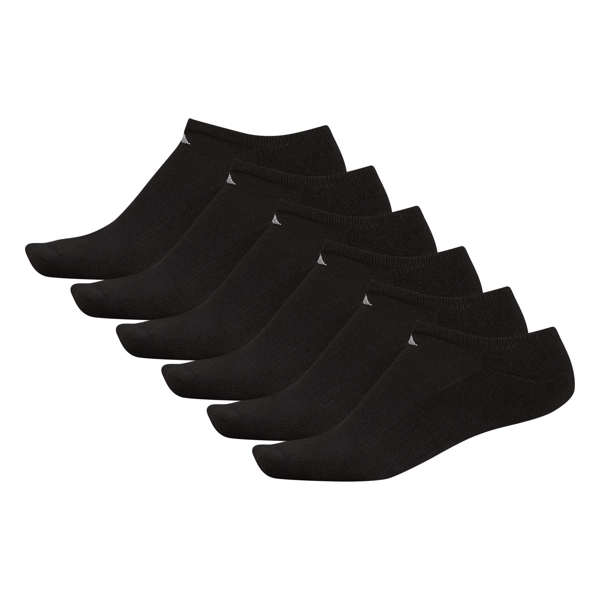 adidas Men's Athletic Cushioned No Show Socks with Arch Compression for a Secure fit (6-Pair), Black/Aluminum 2, X-Large
